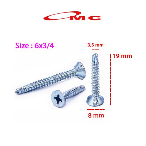 Jual Sekrup GRC SDS #6x3/4 Sekrup SDS FH (+) Greet Putih Skrup ...