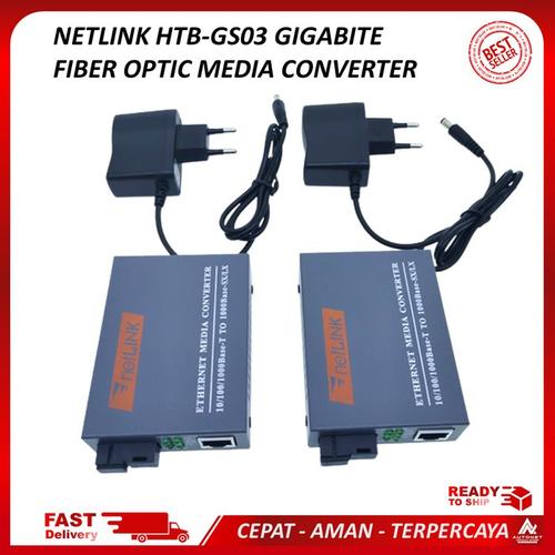 Promo Netlink Gigabit HTB-GS-03 HTBGS03 Fiber Optic Media Converter - Konverter Fiber Optik ...