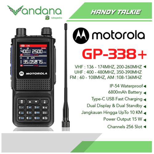 Promo Walkie Talkie HT Motorola GP338 PLUS – 15W, Jangkauan Hingga 20 ...