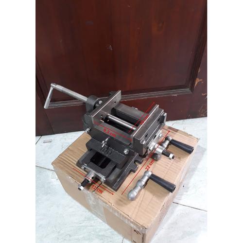 Jual Ragum duduk catok bench drill Cross silang 4" vice slide bor cnc ...