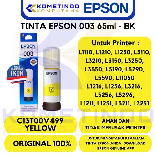 Jual TKDN BOX T 003 Yellow 65ml Tinta Epson Jamin 100% Original Box 003 ...