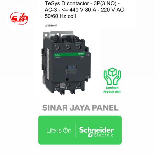 Jual CONTACTOR KONTAKTOR SCHNEIDER LC1D80M7 ORIGINAL LC1D80 D80 LCID80 ...