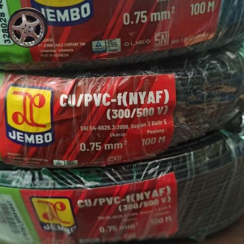 Jual Jembo Kabel Serabut NYAF Jembo 0.75 mm Hitam Roll 100 Meter Standar IEC 02 60227 SNI 04 ...