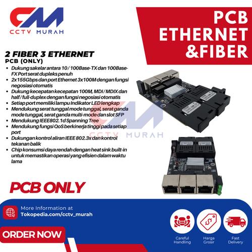 Jual PCB HTB Media Converter 2 Port FO SC - 3 Port LAN Ethernet 10/100M ...