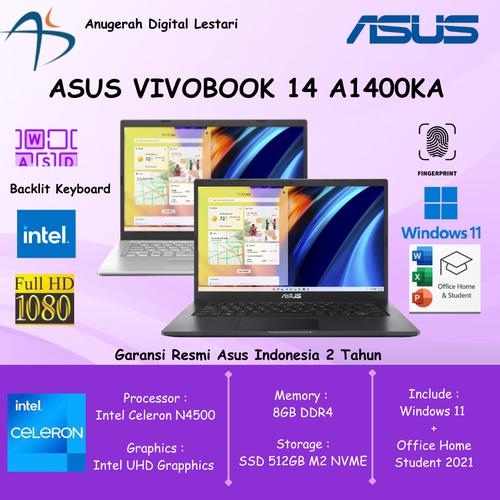 Promo Asus Vivobook 14 A1400KA FHD4511/FHD4512 - N4500 8/512GB W11 OHS ...