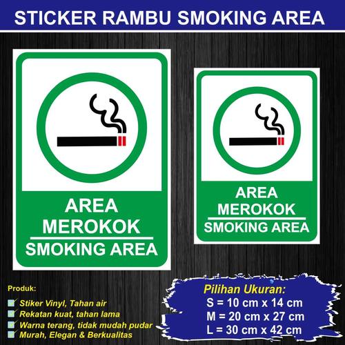 Jual Stiker Vinyl Rambu Area Merokok / Sign Smoking Area / Stiker Rambu ...