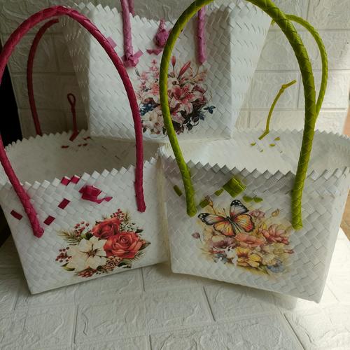 Jual Tas Anyaman Plastik Jali / Tas BESAR Hampers Kekinian / handbag ...