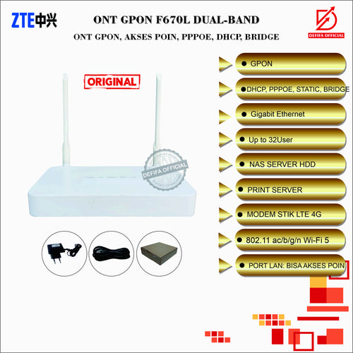 Jual Modem ZTE ZXHN F670L Fiber Optik Wireless WIFI ONT Dual-Band ...