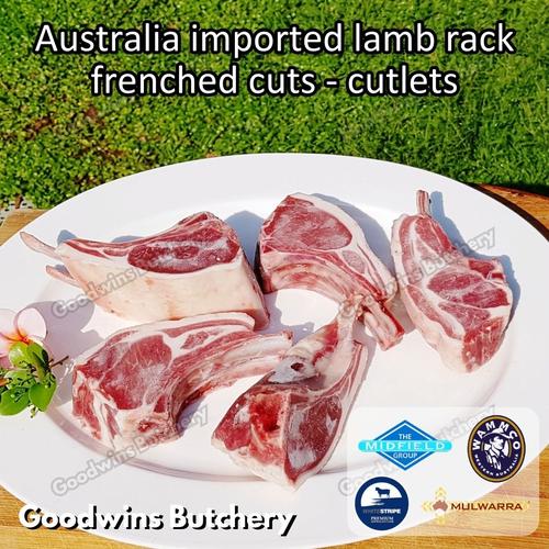 Jual 1.2kg Australia lamb rack CUTLETS frenched cut 8 Ribs Wammco ...