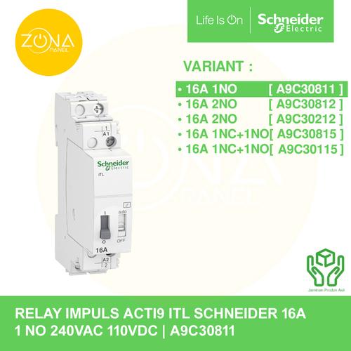 Jual RELAY IMPULS ITL SCHNEIDER 16A 1NO 240VAC 110VDC A9C30811 ...