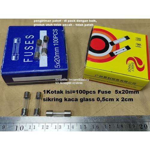 Jual 100pcs Fuse 0.5A 5x20 0.5ampere 1box 0.5amper Sekring Kaca glas ...
