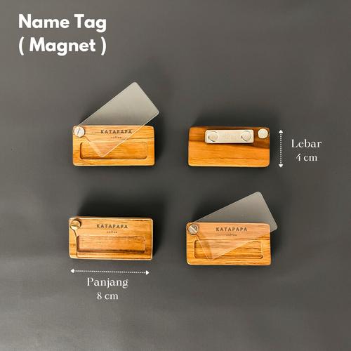 Jual Papan Nama Dada Magnet Logo | Name Tag Logo Kayu | Pin Tag Nama ...