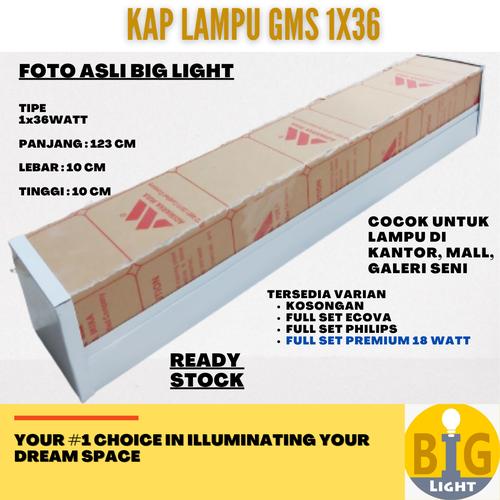 Jual Kap GMS 1x36 Lampu Kantor Mall TOP LIGHT GMS 1x36 (Kosong / Full Set) - Rakitan TL LED ...