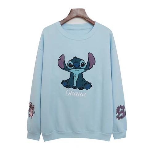Jual Sweater Disney Stitch Bordir Ohana Lilostitch blue - S - Kota ...