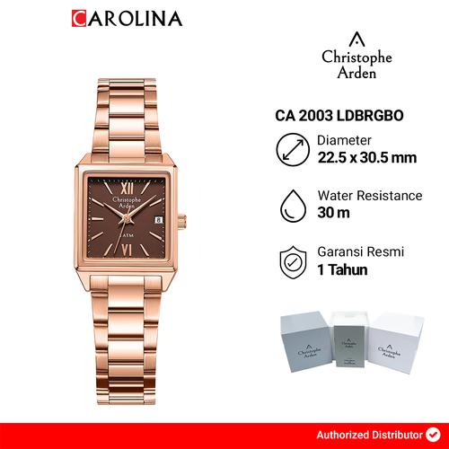 Promo Jam Tangan Wanita Christophe Arden CA 2003 LDBRGBO Tank Brown ...