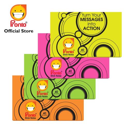 Jual Sticky Notes Pronto Fluorescent 50 x 75 mm 40 Lembar Memo Tempel ...