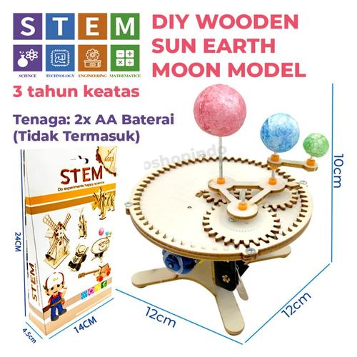 Jual Stem DIY Wooden Sun Earth Moon Model Planet Kayu Matahari Bumi ...
