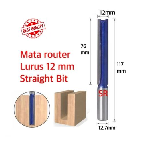 Jual Mata Router/ Profil Lurus 12 mm (1/2×1/2×3") Straight Bit As 12 mm ...
