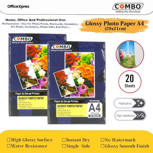 Jual Kertas Foto / Glossy Photo Paper A4 230Gr Combo - 1pack/20lembar ...