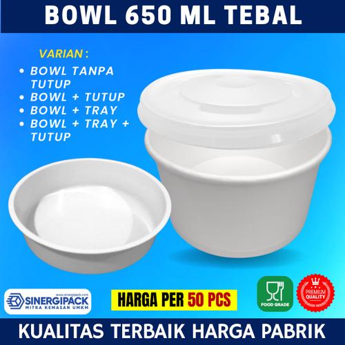 Jual Paper Bowl 650ml dengan tutup & inner tray - Mangkok Kertas - BOWL ...