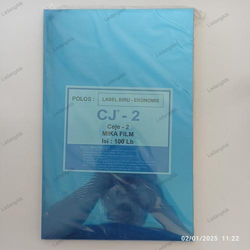 Jual Mika Film Folio/ Plastik Jilid / CJ-2 /Polos Warna Biru /Label ...