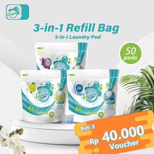 Jual [LAUGEND] 3in1 Laundry Pods 1 Pack | Deterjen Kapsul 3in1 | Isi ...