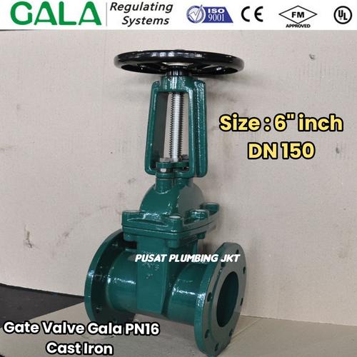 Jual Gate Valve PN16 Gala 6" inch Cast Iron / Gala Gate Valve 6" Inch PN16 Tekanan 16Bar Gate ...