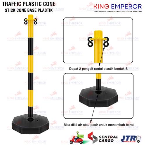 Jual Stick Cone Base Plastik 85CM / Safety Traffic Plastic Cone ...