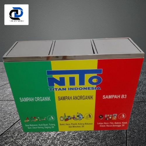 Jual TEMPAT SAMPAH STAINLESS KOTAK 3IN1 PILAH MURAH FREE DESIGN GAMBAR ...