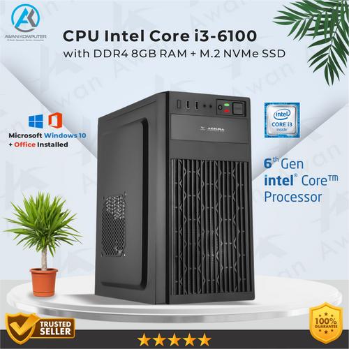 Jual CPU PC Komputer Intel Core i3-6100 Gen-6 RAM 8GB SSD Rakitan ...
