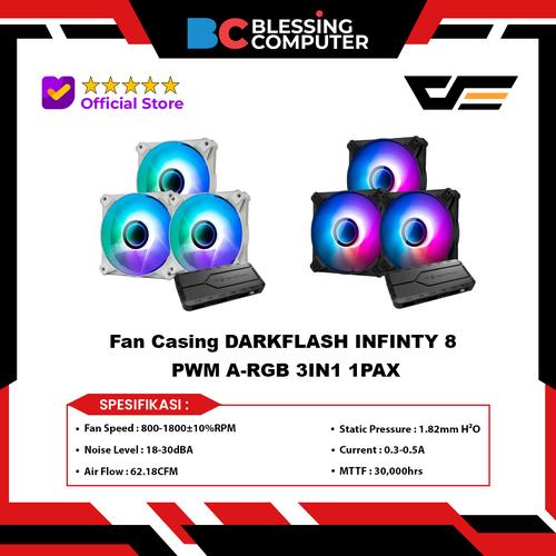 Jual Fan Casing DARKFLASH INFINTY 8 PWM A-RGB 3IN1 1PAX - Black - Kota ...