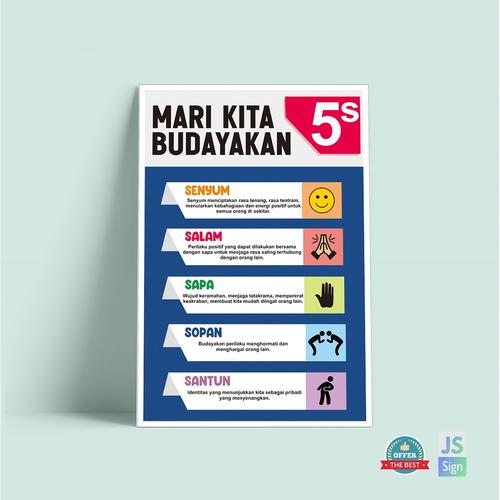 Jual POSTER SAFETY K3 - BUDAYAKAN 5S - A3(45x30cm) - Kab. Malang - JS ...