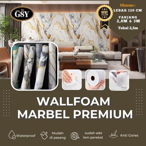 Promo Wallpaper Dinding Motif Vinyl Marble Foam Roll Sticker Dekorasi ...