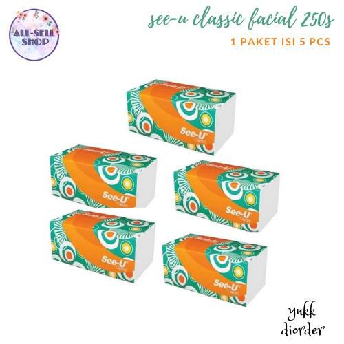 Jual Paket Isi 5 Pcs Tissue See-u Facial Classic 250 Sheet 2 Ply SeeU ...