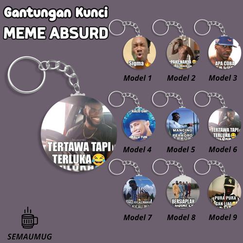 Jual GANTUNGAN KUNCI NGAWI MEME ABSURD GANCI BULAT MEME LUCU CUSTOM ...