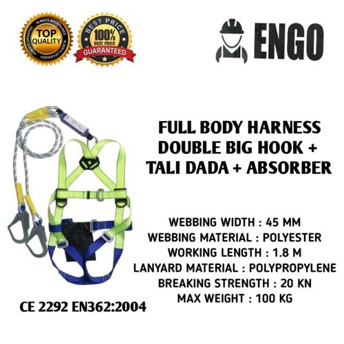 Jual Full body harness double big hook with buffer ENGO full body harness big hook double ...