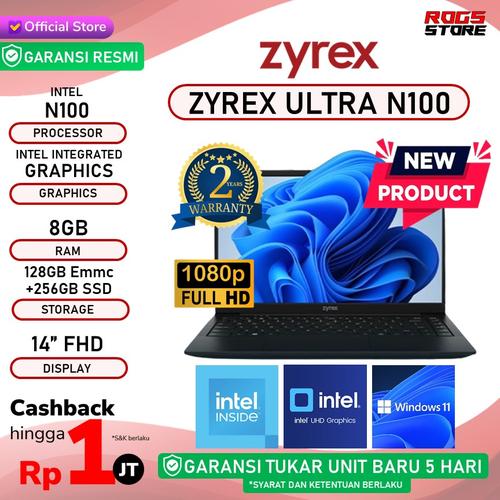 Promo LAPTOP SEKOLAH ZYREX ULTRA INTEL N100 8GB 128+256GB W11 14.0" FHD ...