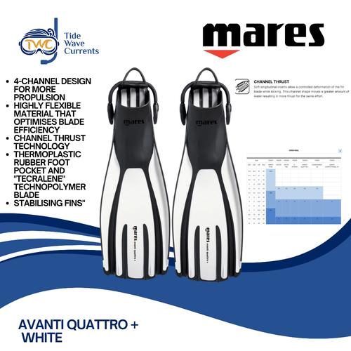 Jual MARES FINS AVANTI QUATRO+ WHITE /SCUBA DIVING/FINS DIVING - XS ...