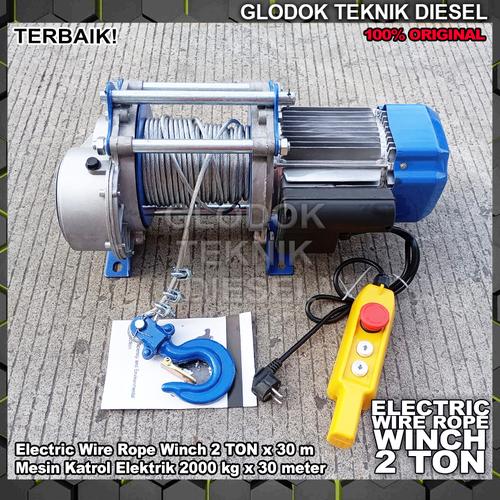 Jual Electric Wire Rope Winch Hoist 2 Ton x 30 Meter 1 phase Wirerope ...