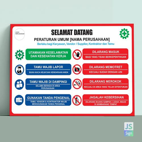 Jual SIGNBOARD SAFETY K3 - PAPAN PERATURAN UMUM A1 (90X60CM) + PLAT 3MM ...