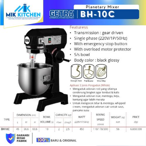 Jual GETRA PLANETARY MIXER BLACK BH-10C / BH10C PLANETARY MIXER HITAM ...