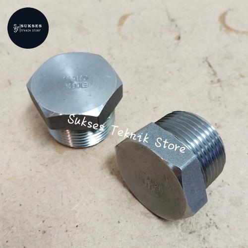 Jual Plug Besi Class 3000 NPT Ukuran 1" inch / Hex Plug Carbon Steel ...