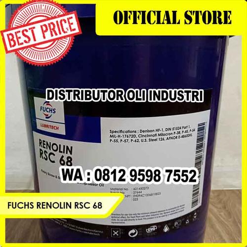 Jual FUCH RENOLIN RSC 68 ( OLI PREMIUM KOMPRESOR - READY STOCK ) - Kota ...