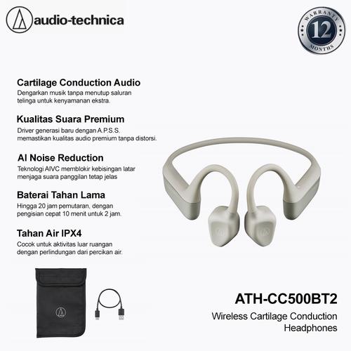 Promo Audio-Technica ATH-CC500BT2 Wireless Cartilage Conduction Headphones - Black Cicil 0% 3x ...