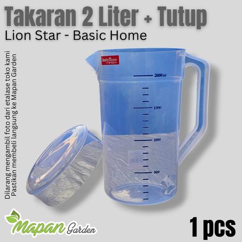 Jual Gelas Jug Ukur 2 Liter - 2000ml - Teko Tutup Plastik Takaran Takar Measuring 2.1 2,1 2100 ...
