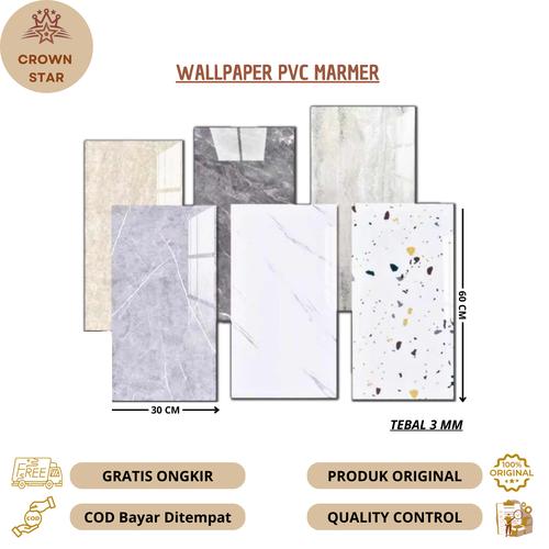 Jual WALLPAPER DINDING PVC MARBLE 30 x 60 cm 0,3cm WALLPAPER STIKER ...