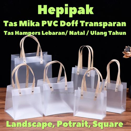 Jual ( 10pcs) Goodie Bag Doff Transparan / Hamper bag Premium - Cokelat ...