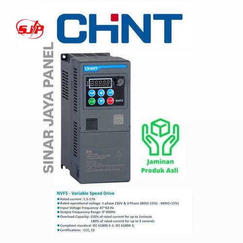Jual INVERTER CHINT NVF5-2.2/TS4-B 3PHASE 2.2KW 380V - 440V with brake unit - Jakarta Pusat ...