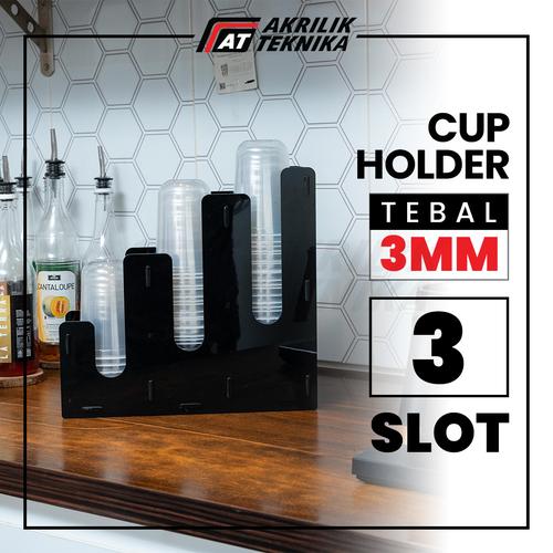 Jual RAK / RACK / DISPENSER / ORGANIZER PAPER CUP COFFEE 3 SLOT - Hitam ...