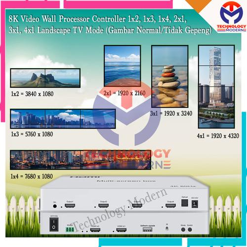 Jual 8K HDMI Video Wall Processor Controller 1x2, 1x3, 1x4, 2x1, 3x1 ...